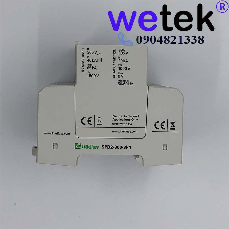 Chống sét lan truyền 3 pha SPD2-300-3P1 Littelfuse 50kAmax / cực