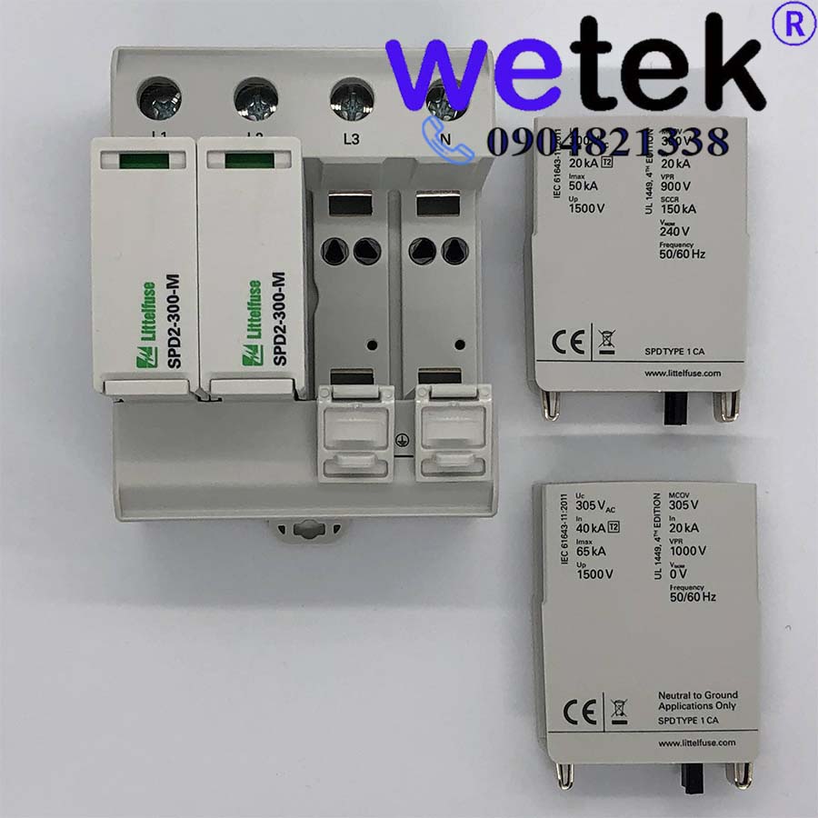 Chống sét lan truyền 3 pha SPD2-300-3P1 Littelfuse 50kAmax / cực